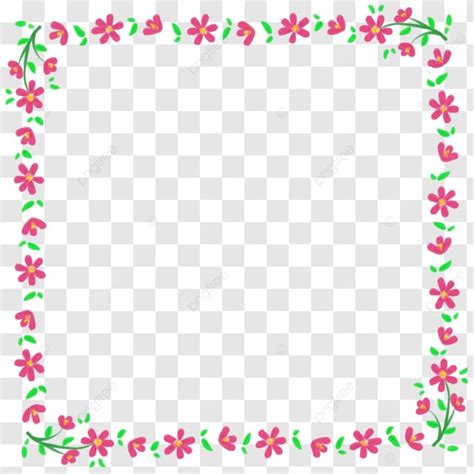 핑크 작은 꽃 수채화 사각형 프레임 테두리 분홍색 꽃들 핑크 꽃 테두리 Png 일러스트 및 Psd 이미지 무료 다운로드 Pngtree
