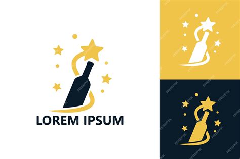 Вектор дизайна логотипа напитка Star Bottle Премиум вектор