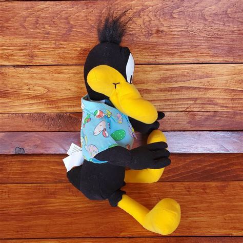 Vintage Looney Tunes Daffy Duck Plush 12 Wearing An Easter Egg Shirt