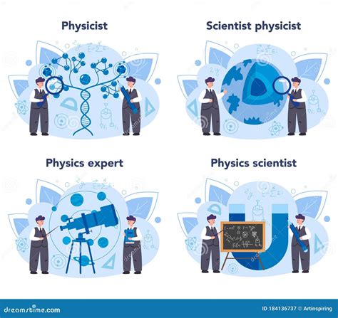 Physicist Concept Set Scientist Explore Electricity Magnetism Light