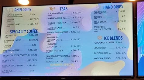 Phin Smith Coffee House Menu Updated October 2025