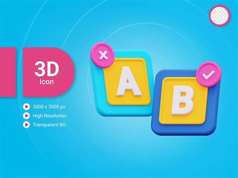 Premium Psd 3d Ab Testing Icon