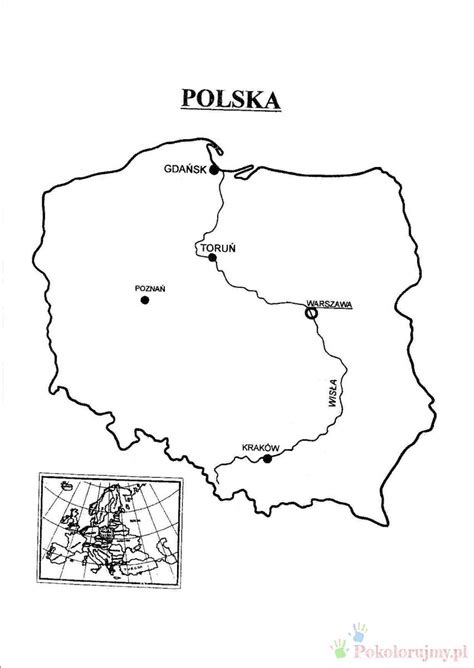 Mapa Polski Kolorowanki Dla Dzieci Kolorowanki Do Wydrukowania