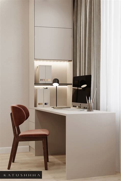 Рабочая зона в спальне Спальня для подростка девочки Спальня в стиле минимализм Детская