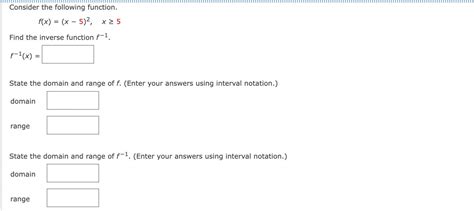 Solved Consider The Following Function Fxx−52x≥5 Find