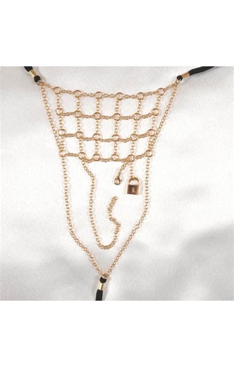 Tarnsman Men S Gold Chainmail With Lock G String