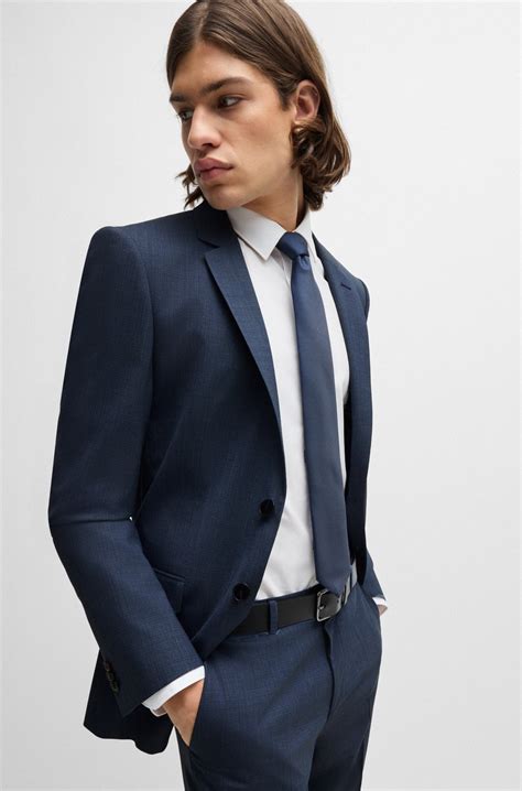 Hugo Extra Slim Fit Suit In Houndstooth Performance Stretch Fabric