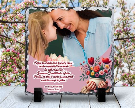 Ardezie Patrata Personalizata Cadou Pentru Doamna Invatatoare Maini