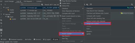 인텔리제이 Git 사용법로컬 브랜치 Merge Push