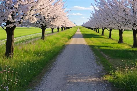 Premium Ai Image Spring Fields Amp Allee