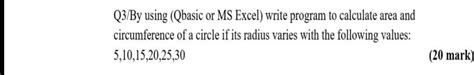 Solved Q3by Using Qbasic Or Ms Excel Write Program To