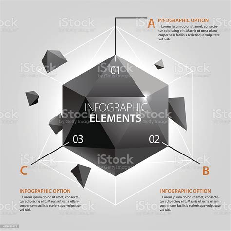 Polyhedron Infographics Template Stock Illustration Download Image