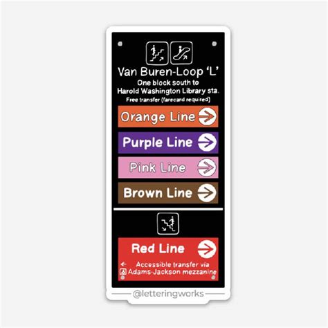 Cta L Train Sign Sticker One Strange Bird