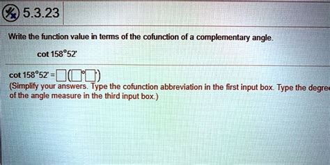 5323 Write The Function Value In Terms Of The Cofunction Of A