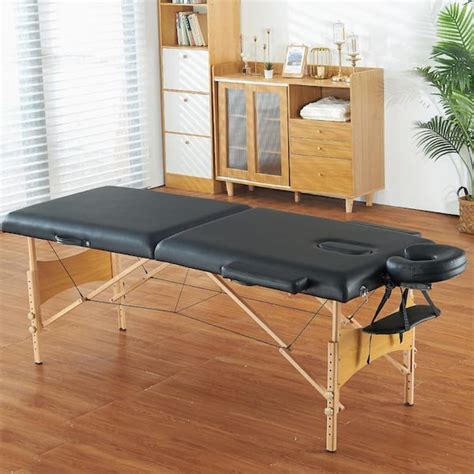 Skyshalo Professional Wide Massage Table 3 In W Leather Heavy Duty Folding Massage Table 8