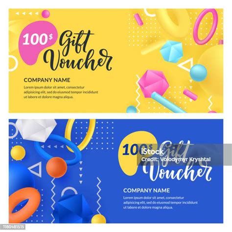 Kartu Hadiah Voucher Sertifikat Atau Kupon Vektor Desain Template Tata