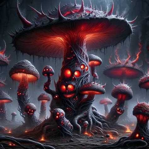 Lovecraftian Horror Mushroom Monster From The Deep Sea Ai Art