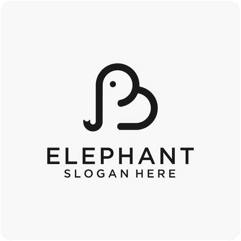 코끼리 라인 아트 로고 디자인 아이콘 벡터 프리미엄 벡터