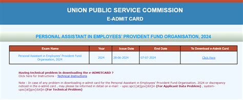Upsc Epfo Admit Card 2024 All Exam Review