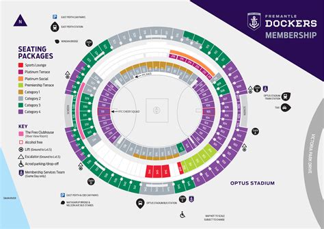 Fremantle Membership Optus Stadium Map