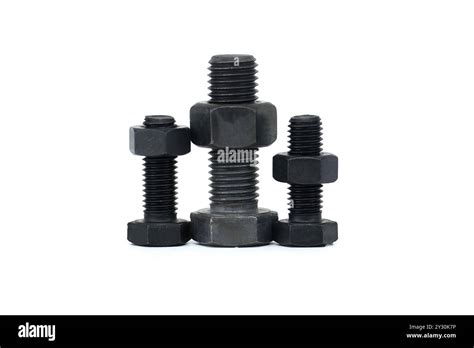 Assorted Metal Bolts And Nuts On A White Background Ideal For