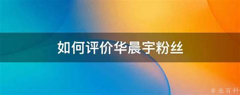 如何评价华晨宇粉丝 业百科
