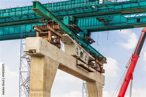 Construction Of Mass Rail Transit Line In Progress Construction Bridge