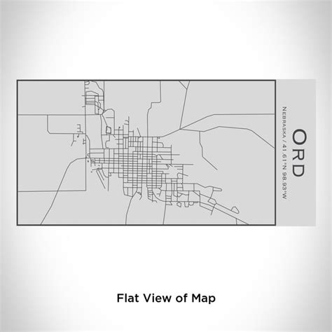 Ord Nebraska Engraved Map Insulated Bottle — Jace Maps