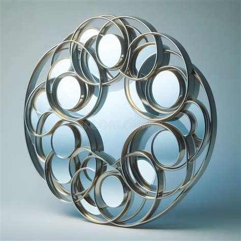 Interlocking Circle Mirror Composed Of Multiple Interlocking Cir Stock Illustration