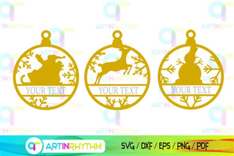 Christmas Ball Split Monogram Svg Graphic By Artinrhythm · Creative Fabrica