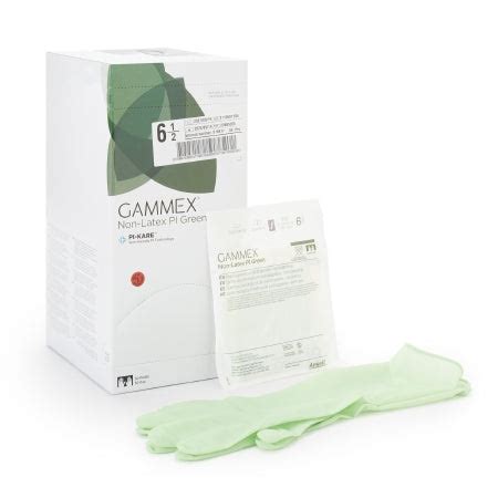 Gammex 648142 Bx Nonlatex Pi Surgical Glove Green Size6 5 Polyisoprene