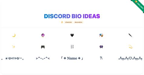 Discord Bio Ideas Emojis 🌙 🔮 🖤 Meaning Copy And Paste