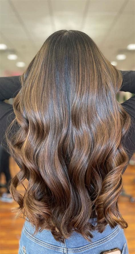 50 Trendy Hair Colour For Every Women Chestnut Balayage Long Hair