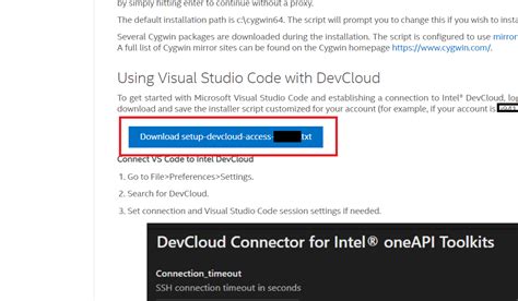 Failed To Connect To Devcloud Via Vs Code Intel Community