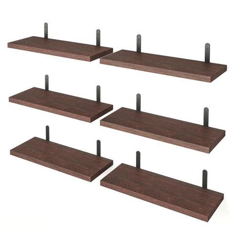 15 7 In W X 4 7 In D Brown Floating Shelves Decorative Wall Shelf For