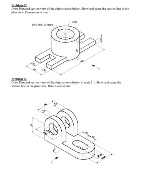 Solved Assignment No Sectional Views Problem Draw Plan Chegg Com