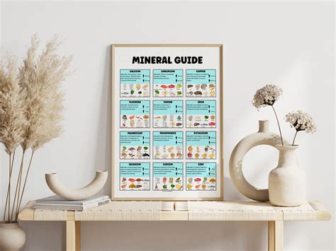 Mineral Guide Mineral Reference Chart Nutrition Information Chart For