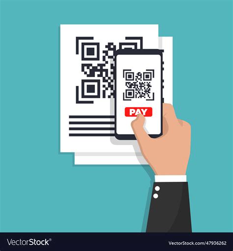 Scan Qr Code Flat Icon With Phone Barcode Vector Image