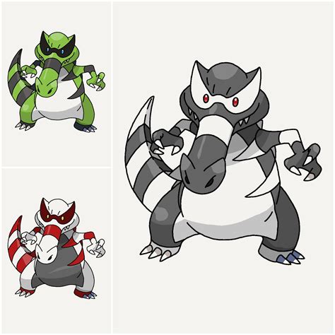 [art] I Made 3 Alt Shiny Krookodile My Favorite Ground Pokemon What