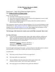 Hw Cs Online Winter Pdf Cs Introduction To Dbms Winter