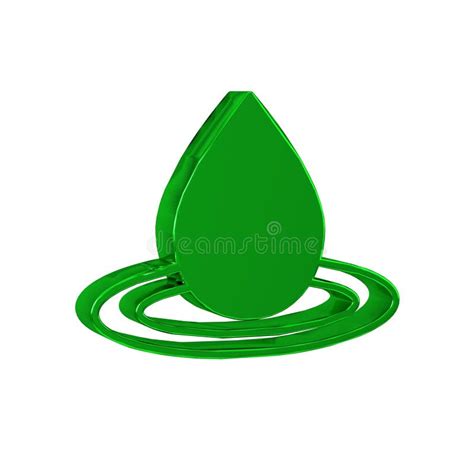 Icono De Gota De Agua Verde Aislado En Fondo Transparente Stock De