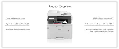 Brother Color Led Laserjet Printer A In Wireless Mfc L Cdw Adf Duplex Printing