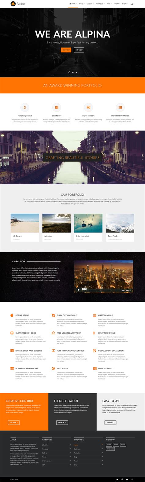 Alpina Creative Multi Purpose Wordpress Theme On Behance