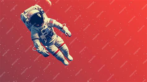 Astronaut Floating In Space With Stars And A Planet In The Background