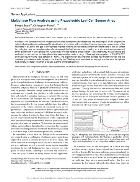 Pdf Multiphase Flow Analysis Using Piezoelectric Leaf Cell Sensor Array