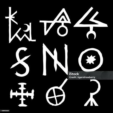 비열한 신성한 기하학적 기록 기호세트 추상 신비표지판 컬렉션 벡터 Freemasons에 대한 스톡 벡터 아트 및 기타 이미지