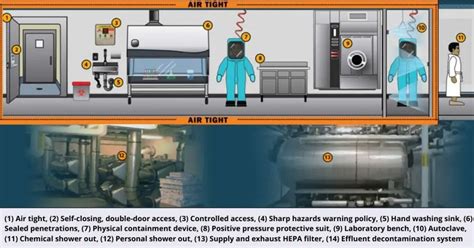 Biosafety Levels Bsl 1 Bsl 2 Bsl 3 And Bsl 4 Primary And Secondary Barriers Agents