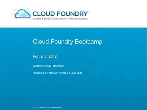 Cloud Foundry Bootcamp Key Cloud Computing Internet
