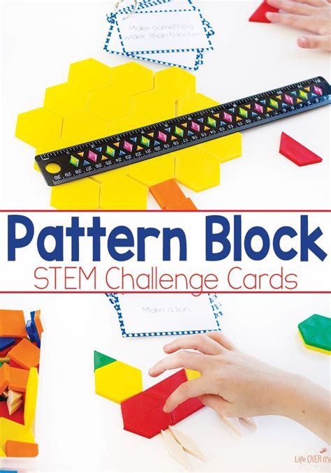 Pattern Block STEM Challenge Cards Free Printable Elementary Stem Activities Task Cards Free