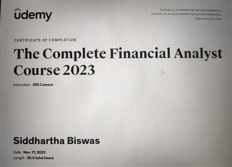 Delighted To Share That Ive Completed The Complete Financial Analyst Course By 365 Careers From